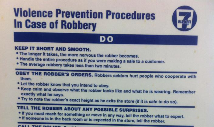 7-Eleven Likes Defenseless Employees, According To Their List Of Do's ...