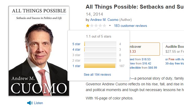 Andrew Cuomo's New Book: All Things Possible; Including The Worst Book ...